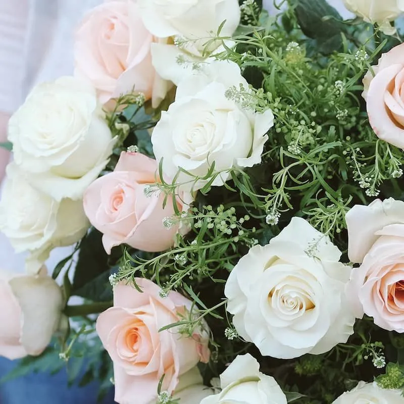 Flores Rosas Y Blancas Buquet De 12 Rosas Blancas Floristería